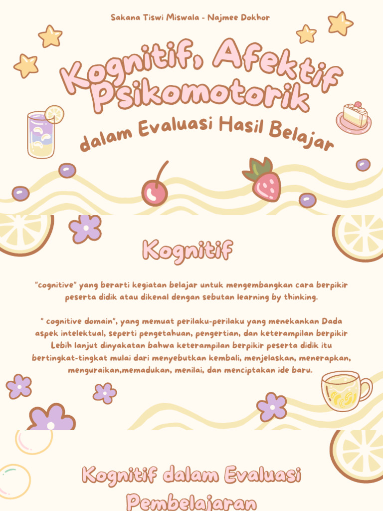 Kognitif, Afektif, Psikomotorik Dalam Evaluasi Pembelajaran | PDF