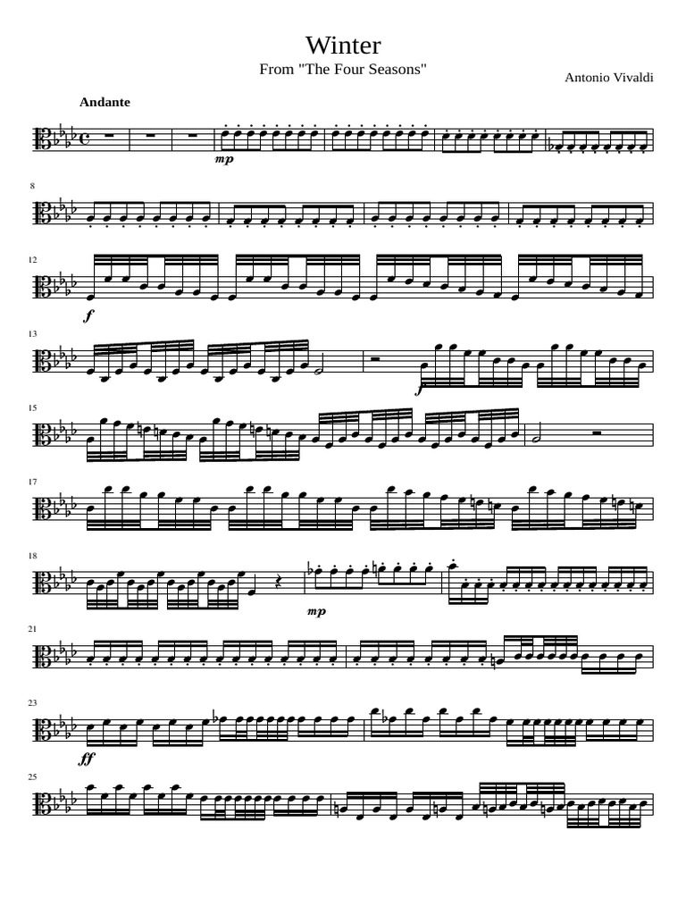 Vivaldi Winter Complete Viola | PDF