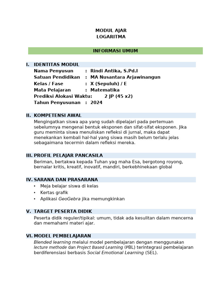 MODUL AJAR pkg | PDF