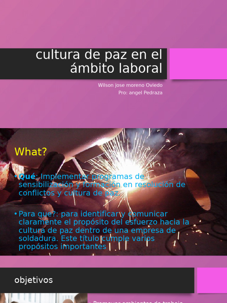cultura de paz en el ámbito laboral | PDF