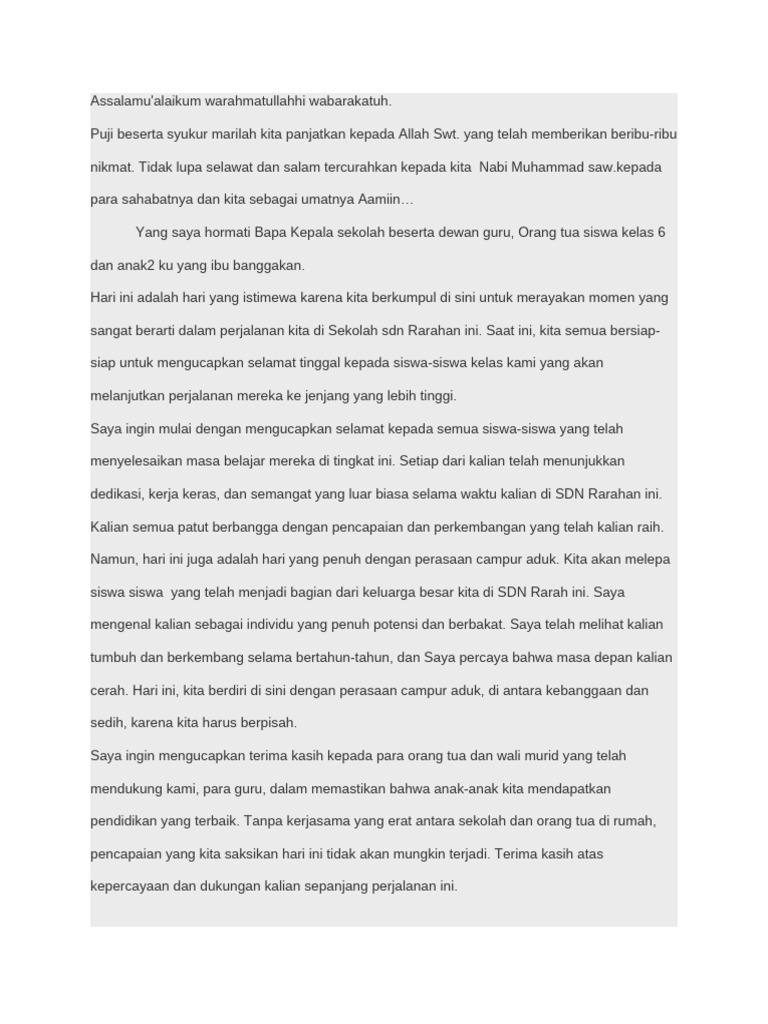 Pidato Kelulusan | PDF