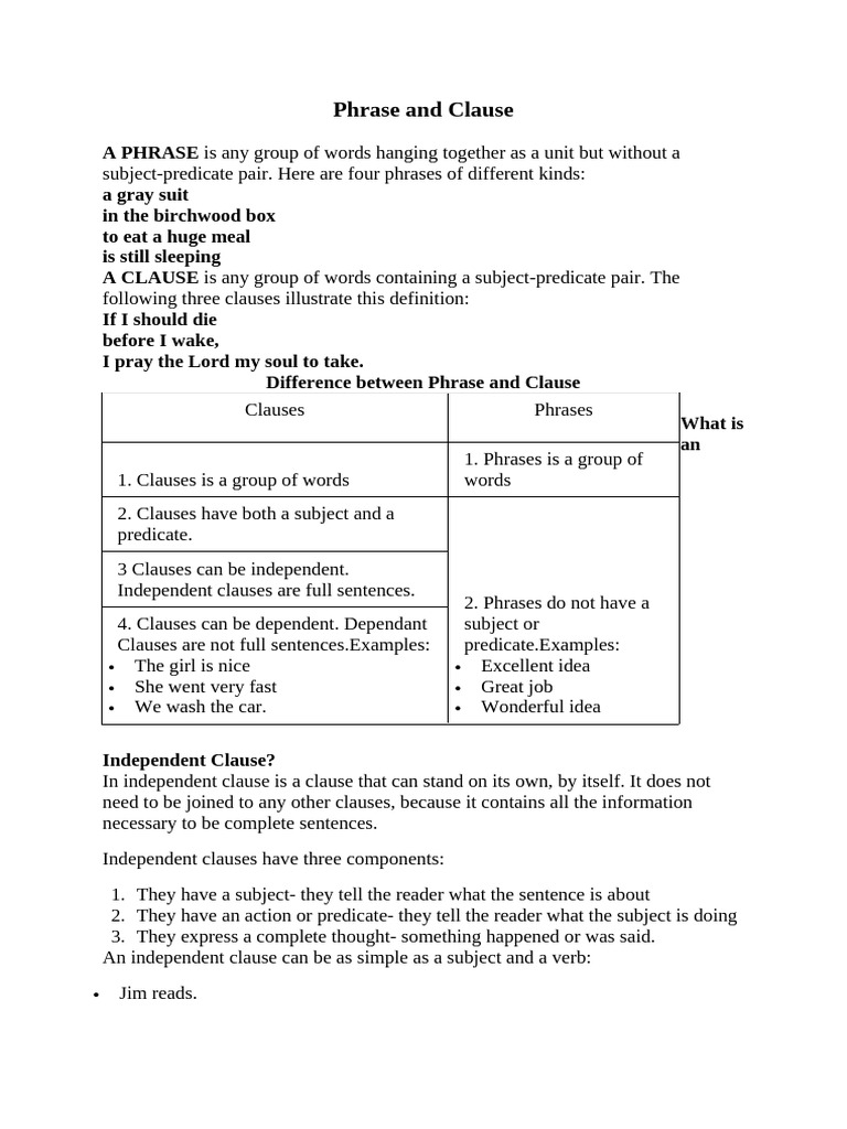 Phrase and Clause | PDF
