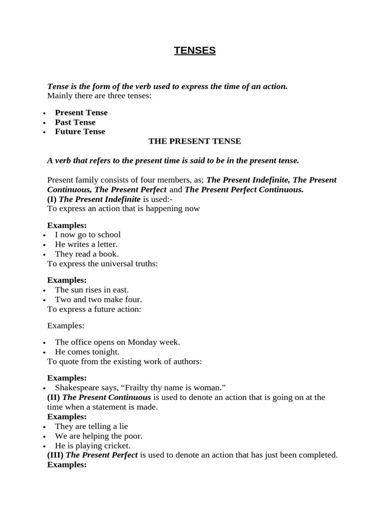 TENSES | PDF