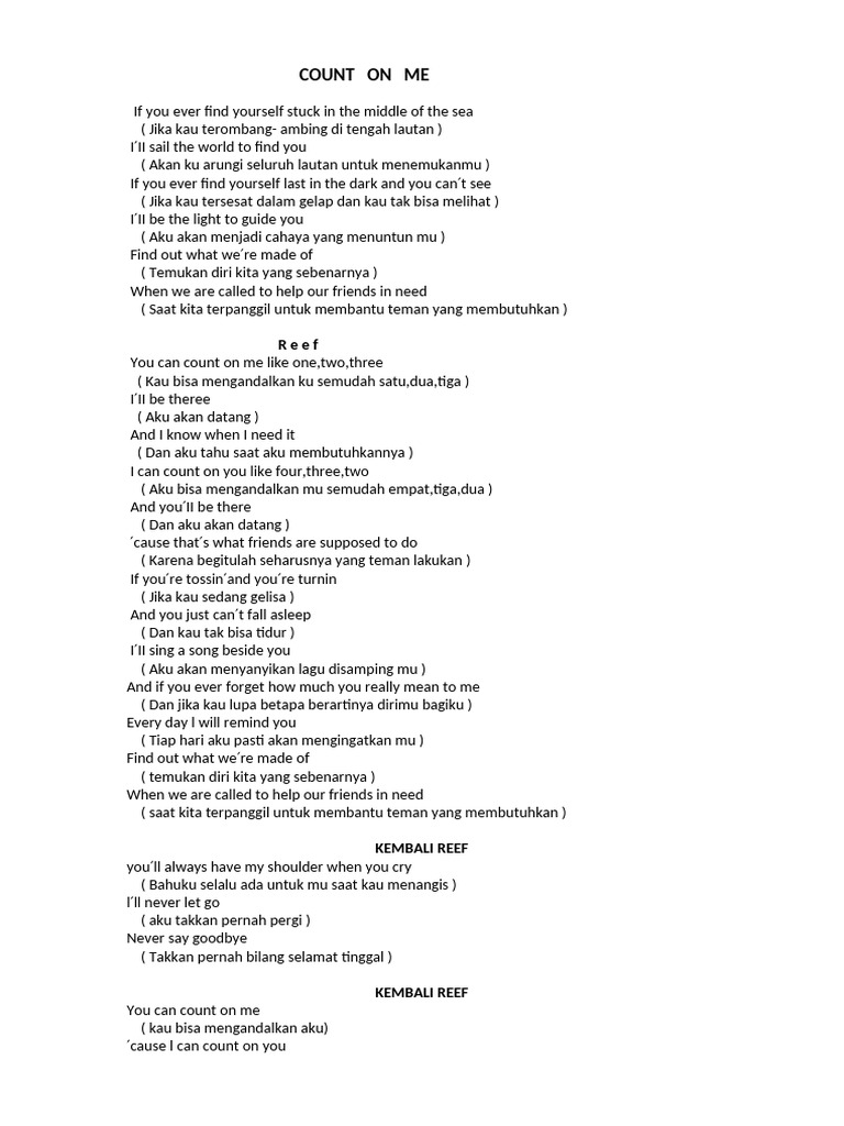 COUNT ON ME Queen | PDF