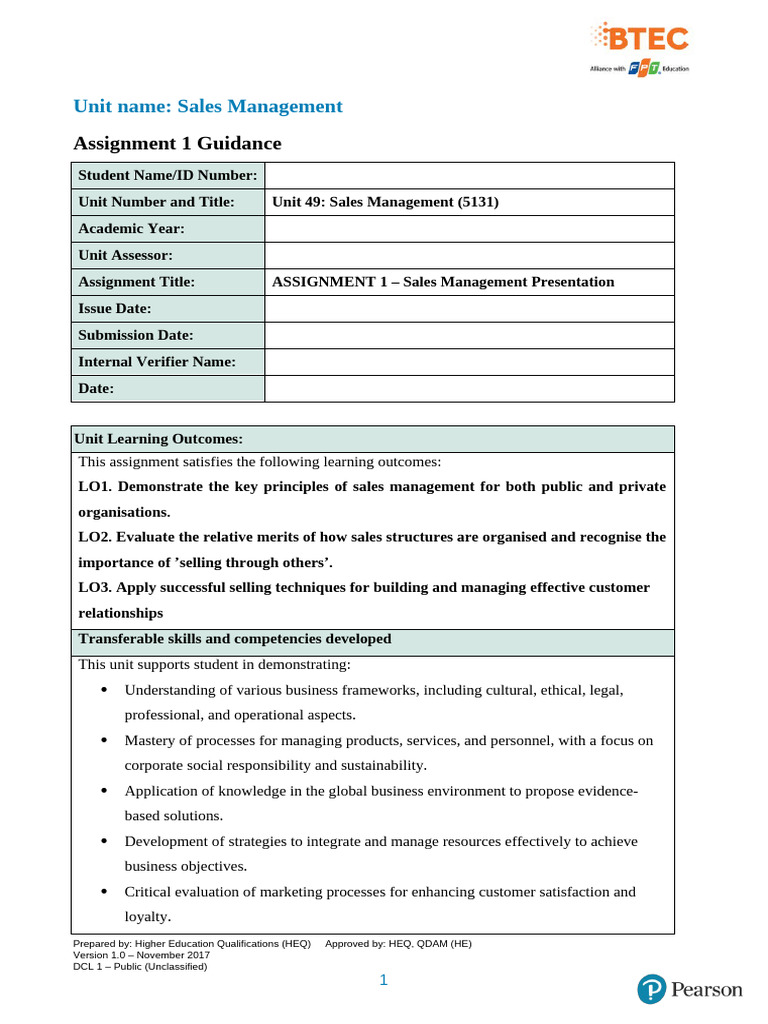 Unit 49 5131 Assignment 1 Guide Update | PDF