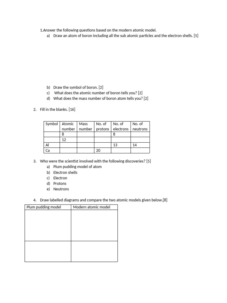 Periodic Table Worksheet For Grade 9 | PDF