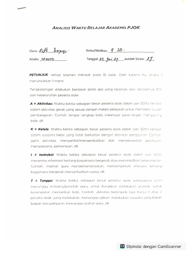 Refle Analisis Waktu Mengajar | PDF