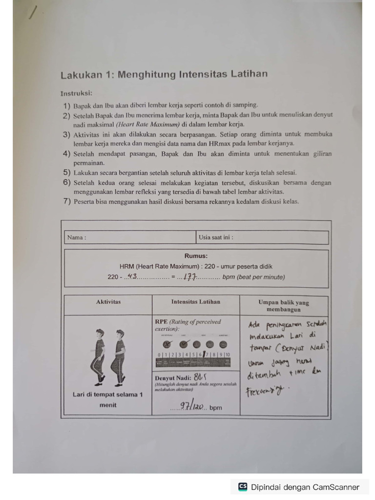 Refle Menghitung Intensitas Latihan | PDF