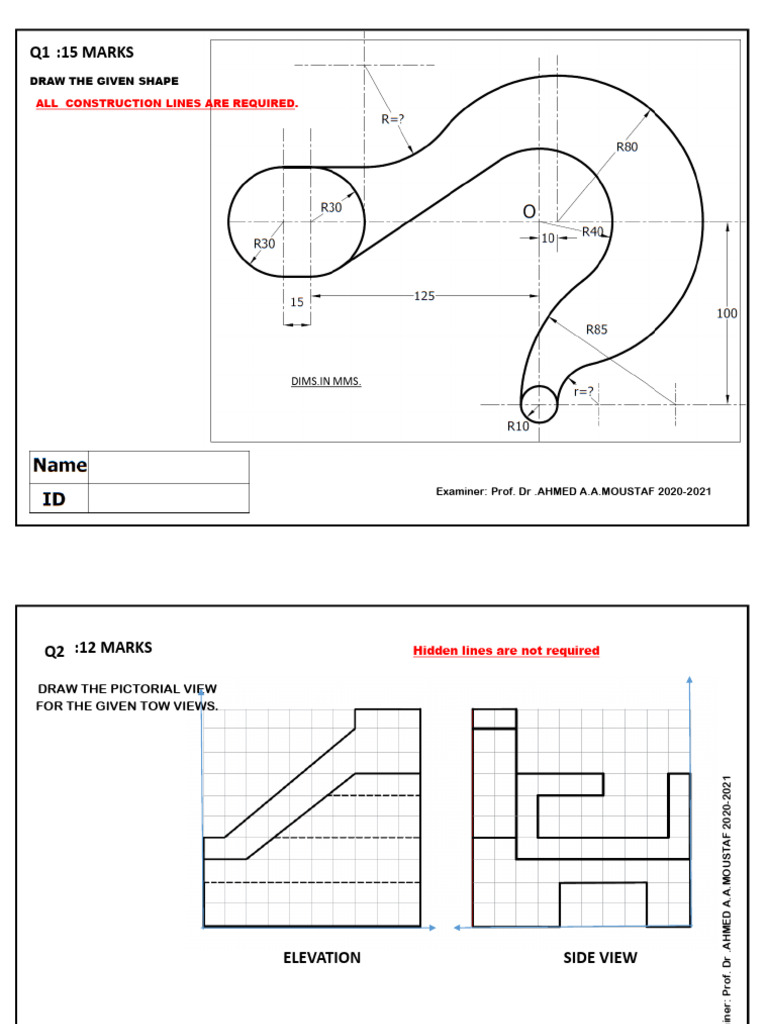 Drawing 1 Final Exams | PDF