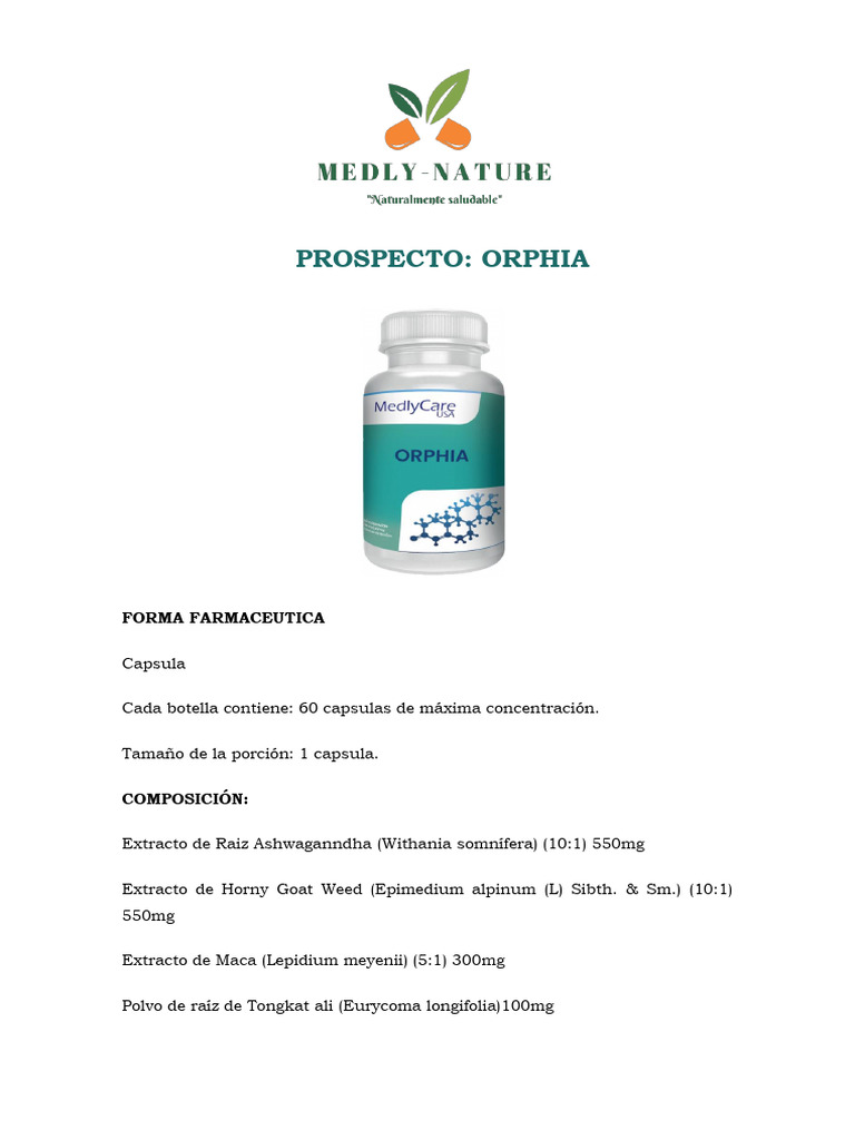 PROSPECTO MEDLY ORPHIA | PDF