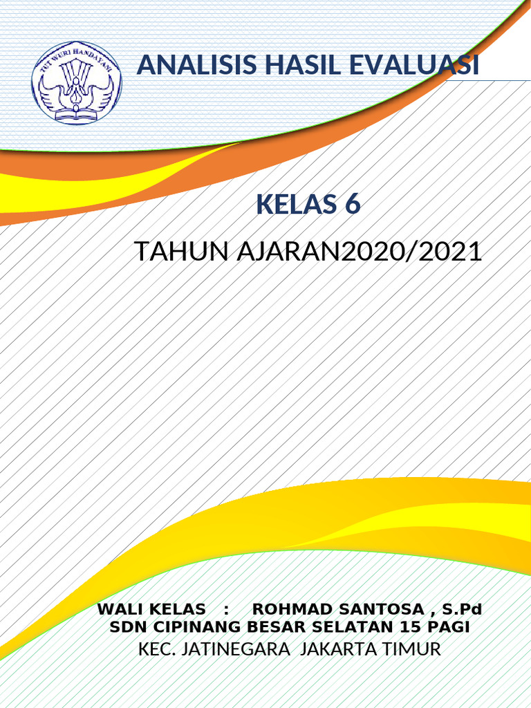 Caver Buku Analisis Siswa Kelas 6 | PDF