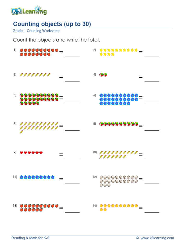 1st Grade Counting Objects To 20 C | PDF