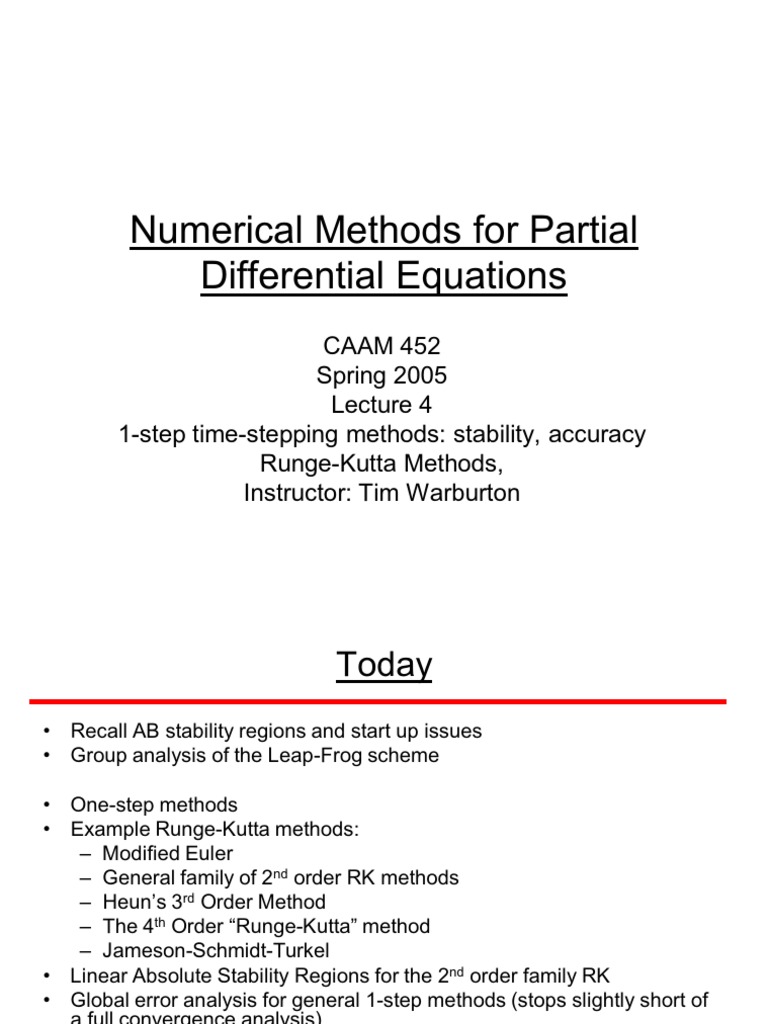 Numerical Methods 4 Pde Algorithms Differential Calculus 6910