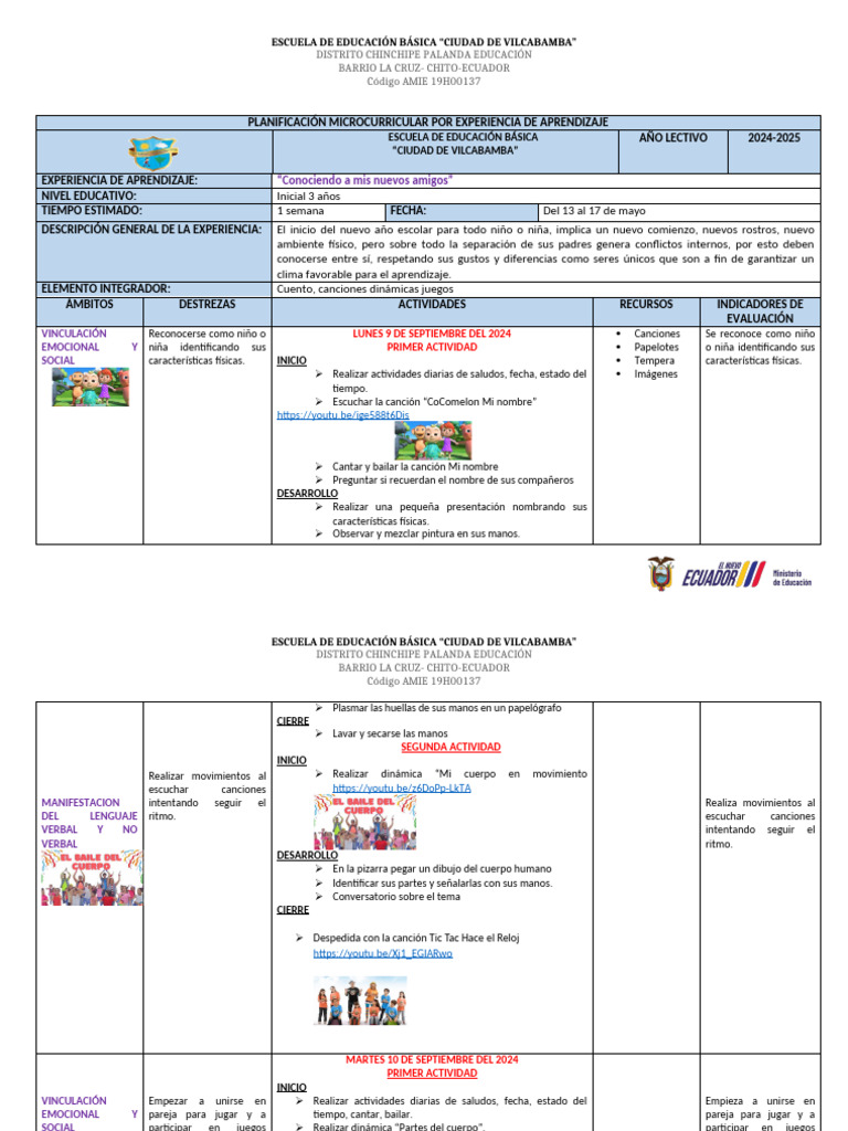 Planificacion Microcurricular Semana 2 Adaptacion Inicial 1 | PDF