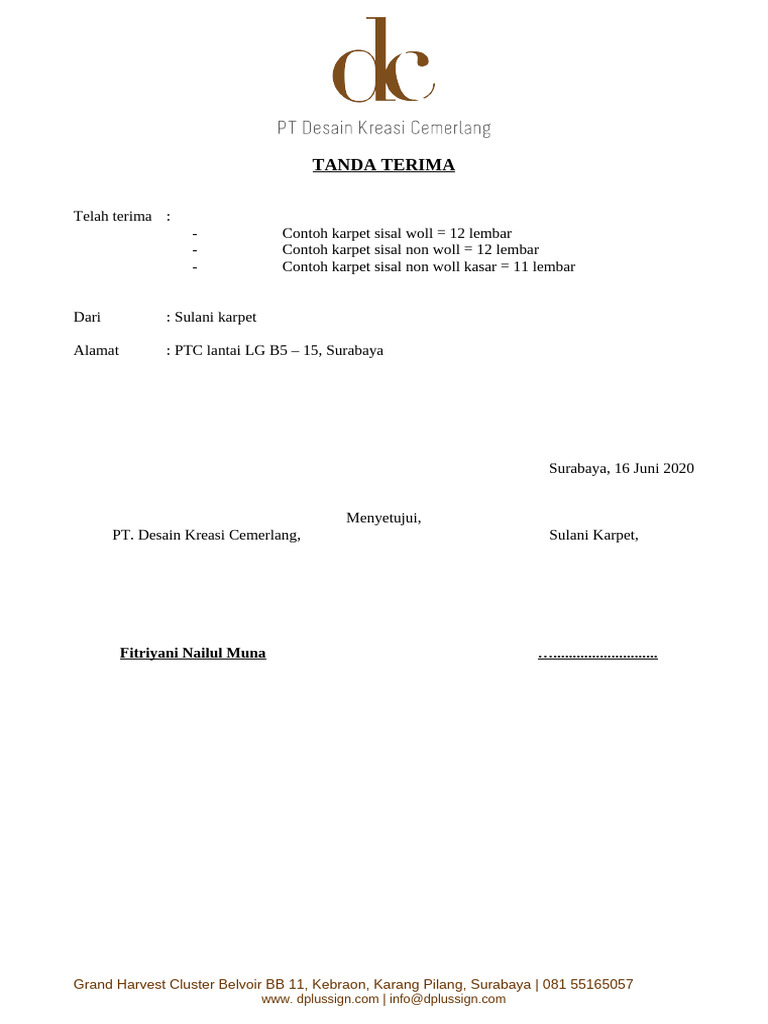 Tanda Terima | PDF