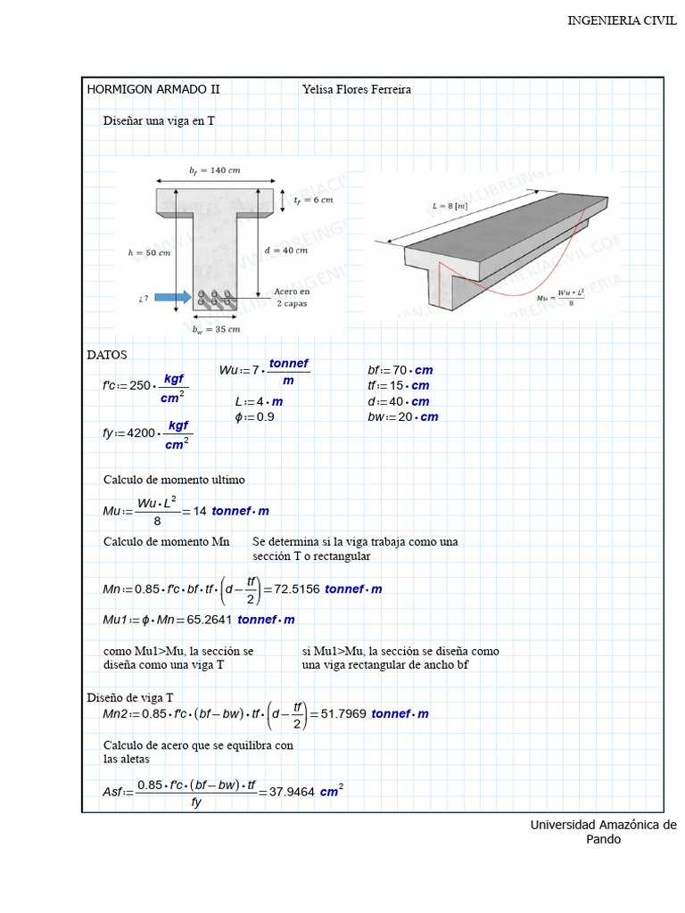 Viga en T Examen | PDF