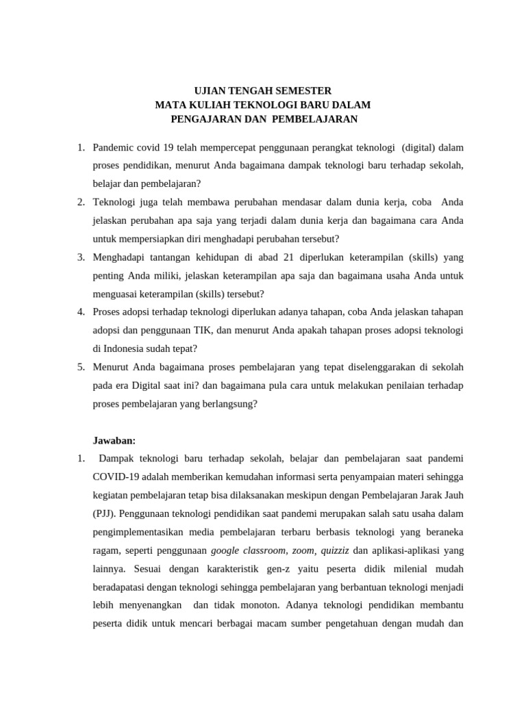 UTS Teknologi Baru | PDF