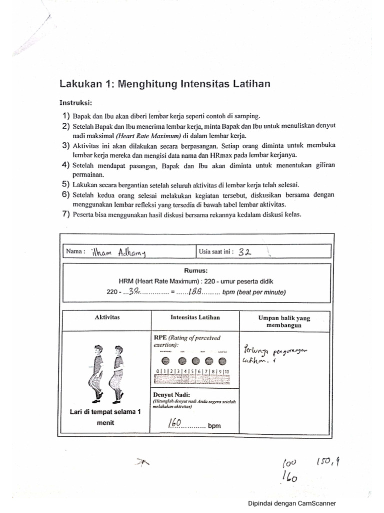 menghitung intensitas latihan ilham | PDF