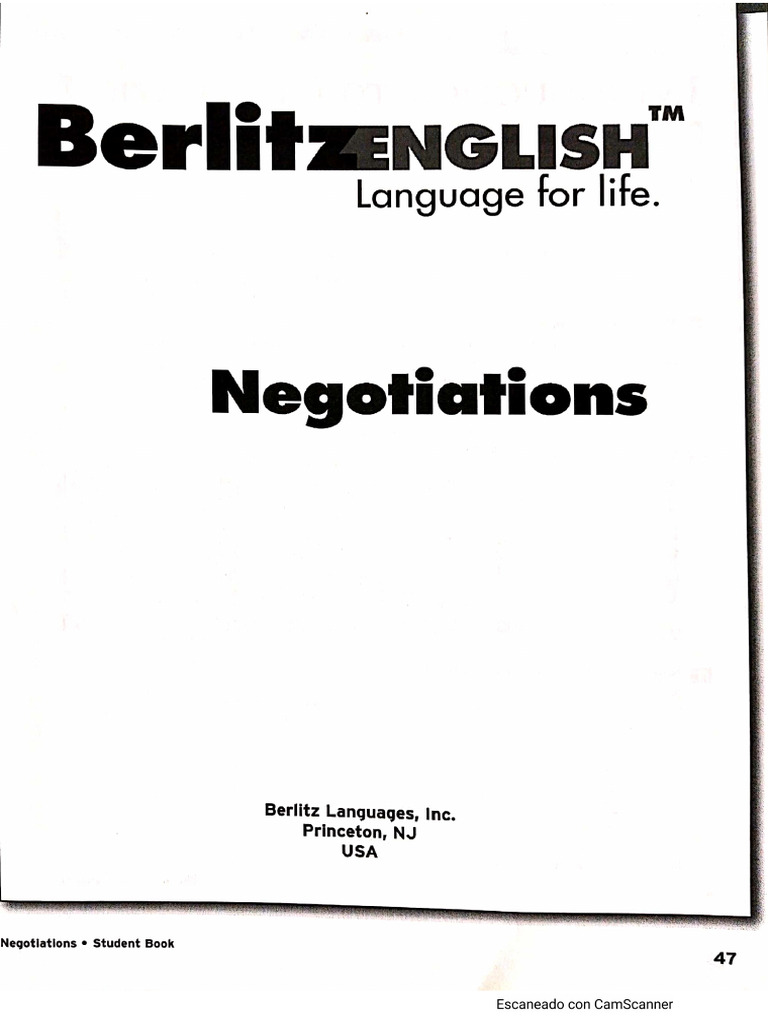 Berlitz - Negociations | PDF