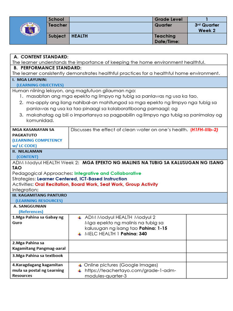 Health1 DLP Q3W2 PDF | PDF
