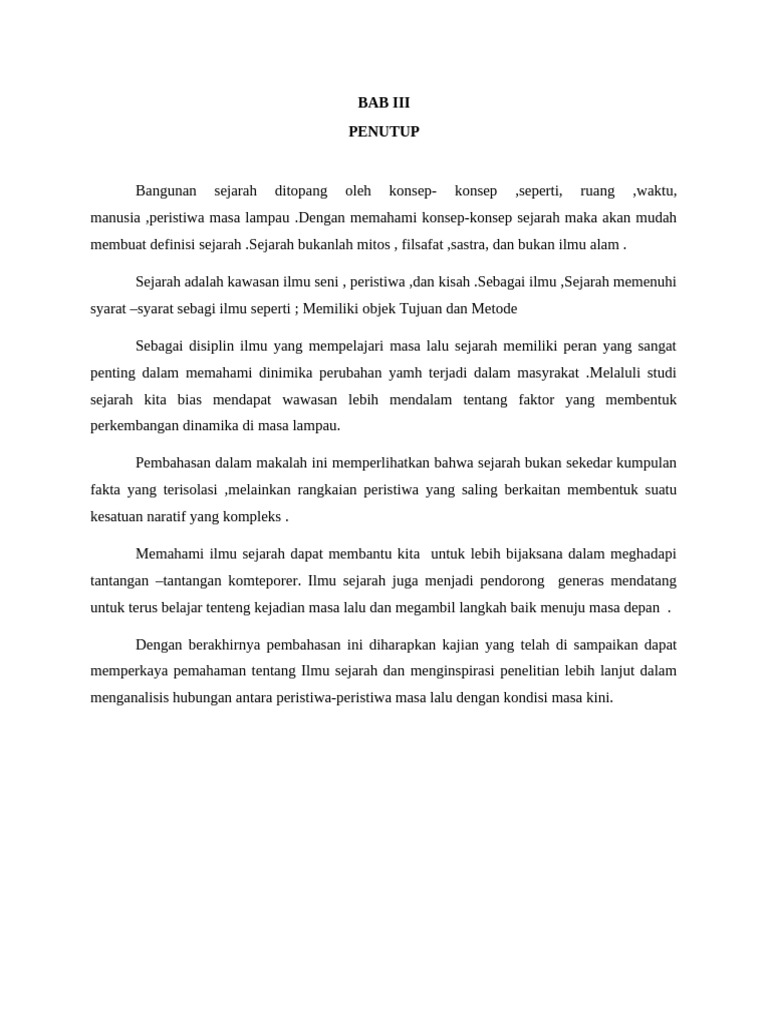 Ilmu Sejarah Penutup | PDF