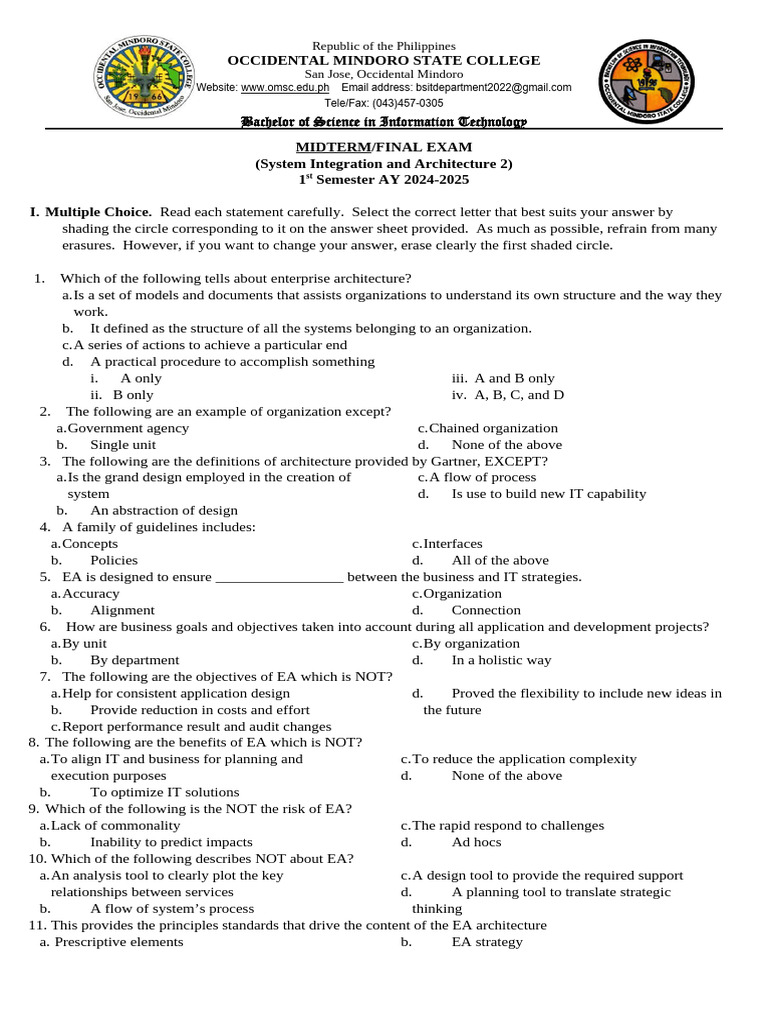 Midterm Exam Tos | PDF