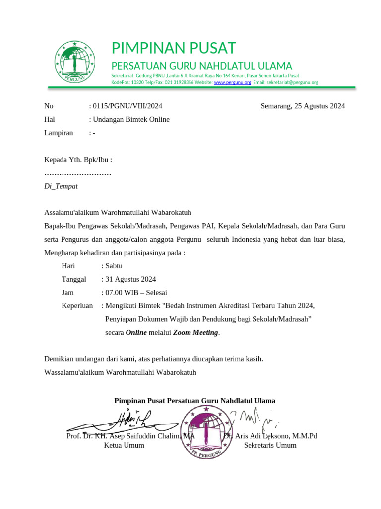 Surat Undangan Webinar | PDF