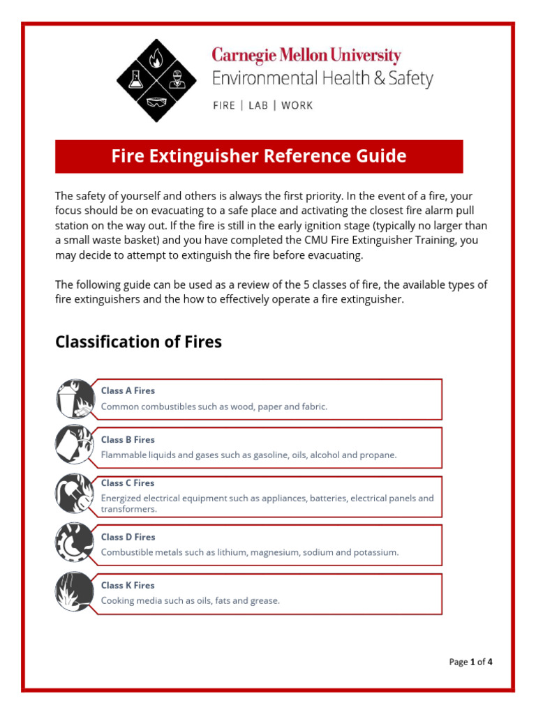 Fire Extinguisher Reference Guide - Fire-Extinguisher-Reference-Guide | PDF