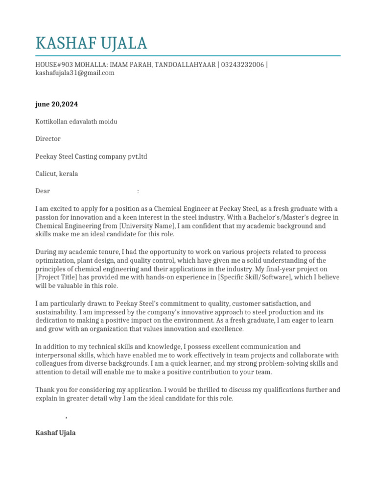 Cover Letter Format | PDF