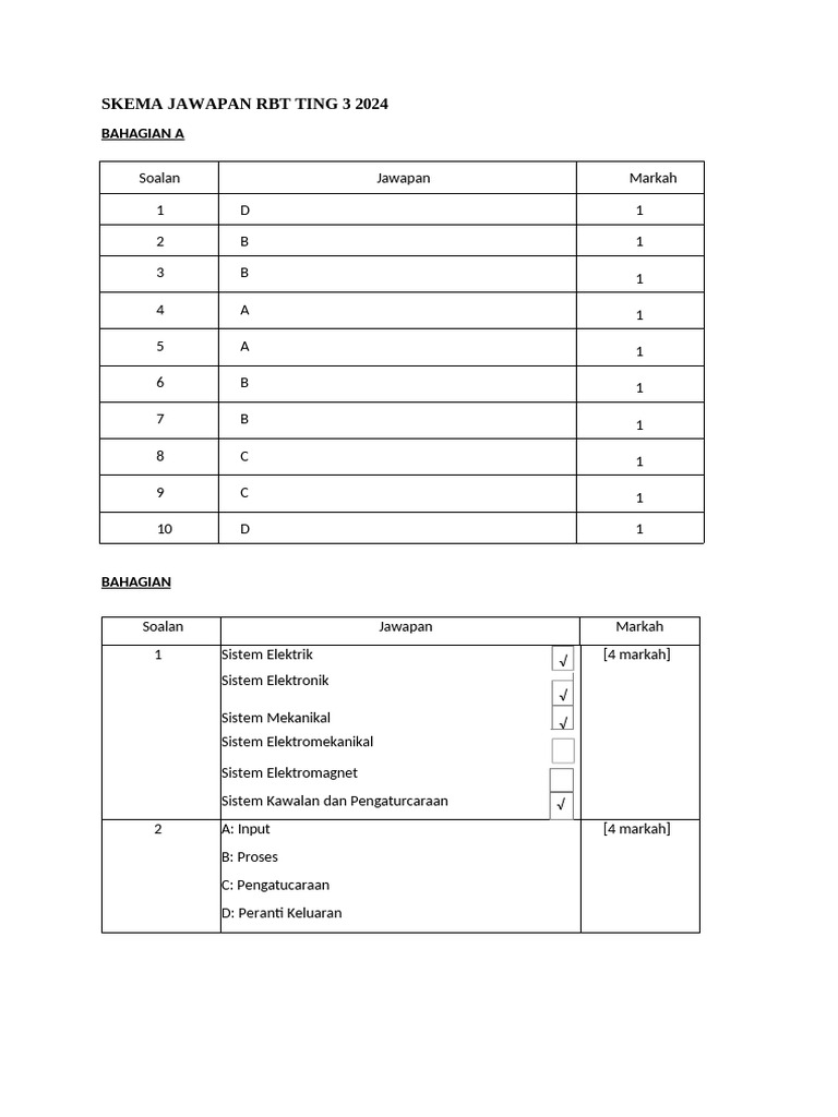 Skema RBT Ting 3 2023 | PDF