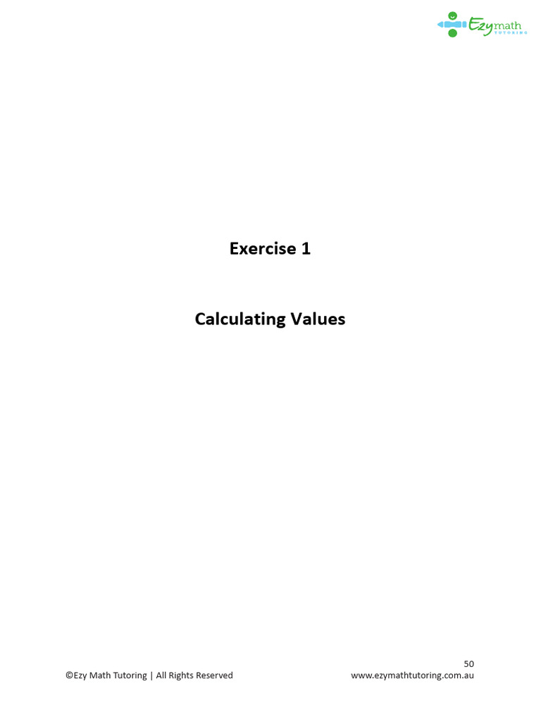 Year 6 Maths - Algebra - Patterns - Calculating Values - Answers (Ch3 Ex1) | PDF