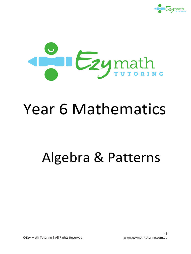 Year 6 Maths - Algebra _ Patterns - Answers (Ch3) | PDF