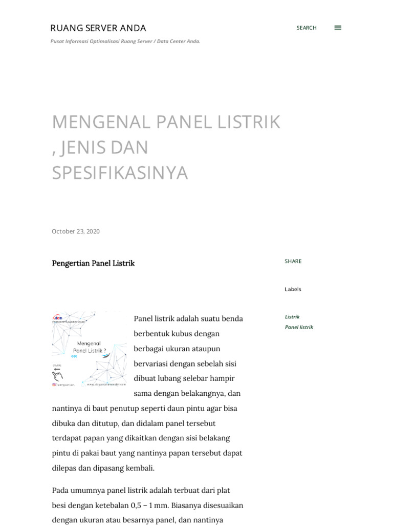 Mengenal Panel Listrik, Jenis Dan Spesifikasinya | PDF