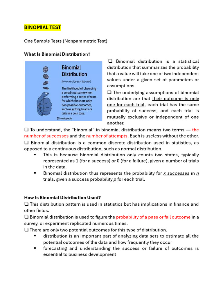 Binomial Test | PDF