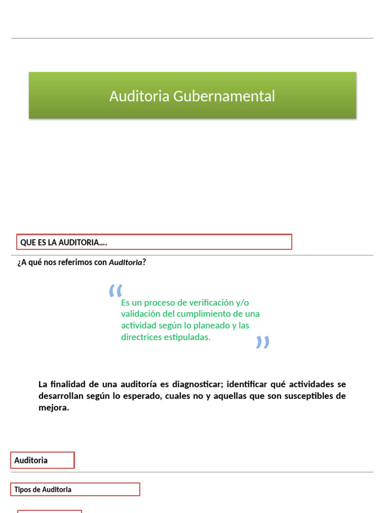Auditoria Gubernamental | PDF