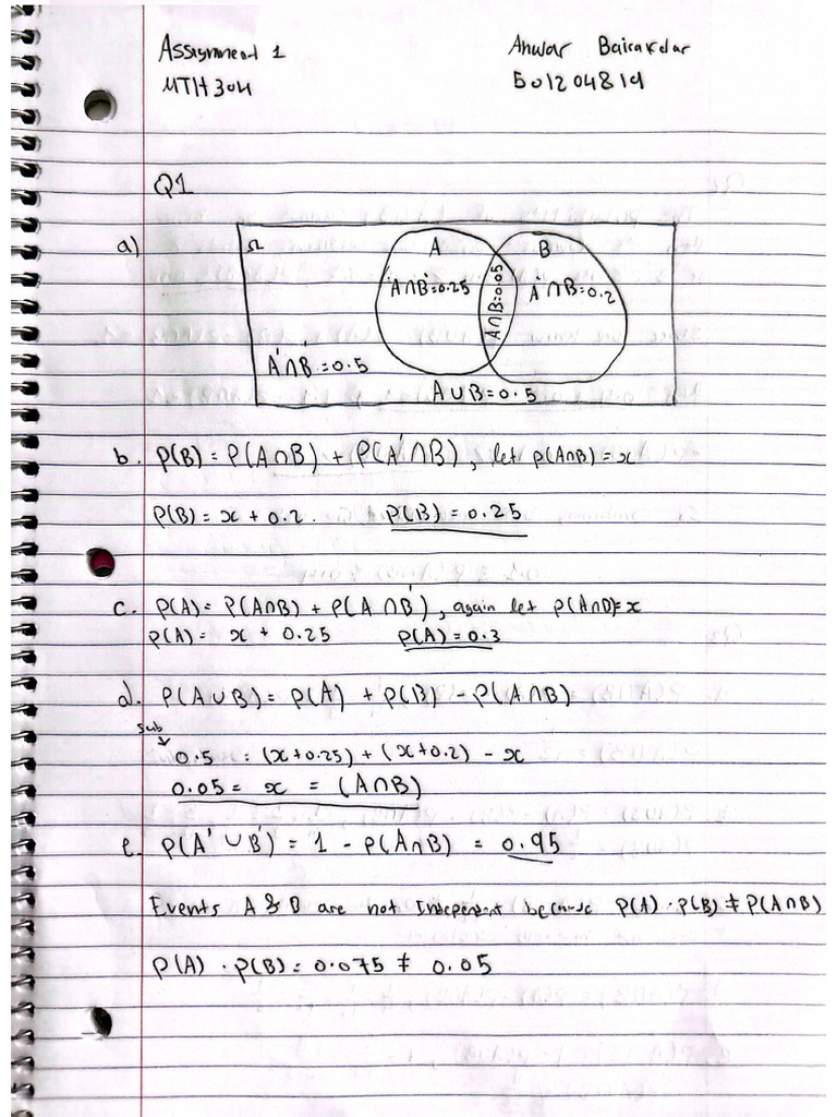 MTH304 - Assignment 1 Final | PDF