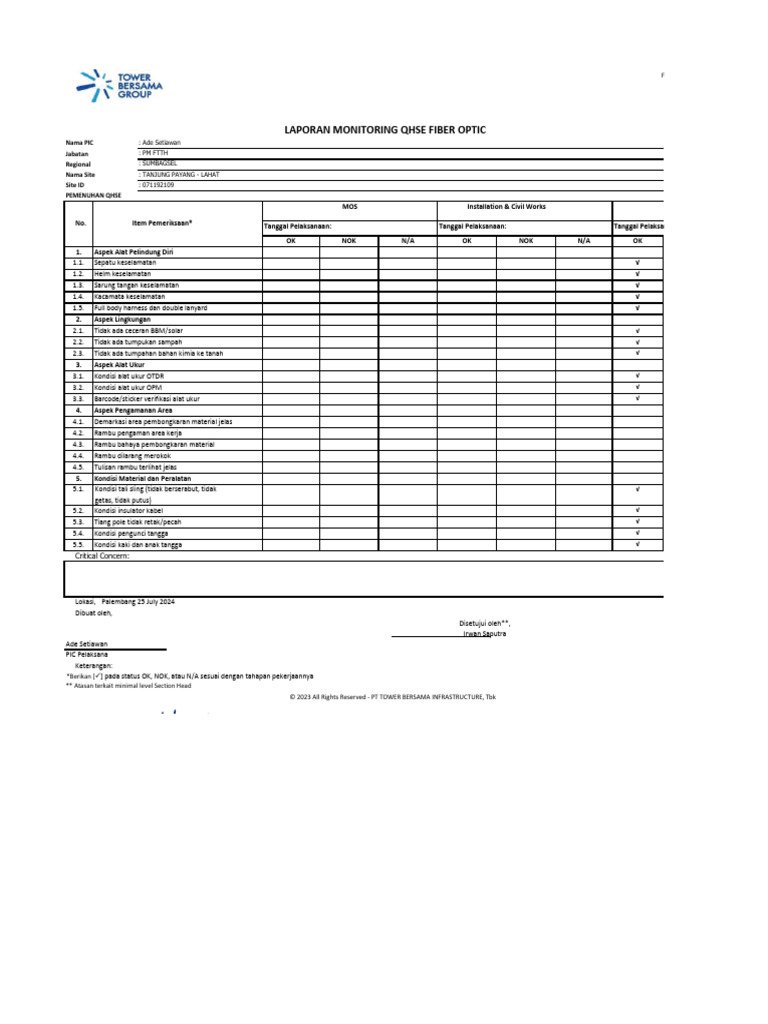 QHSE Ade Setiawan | PDF