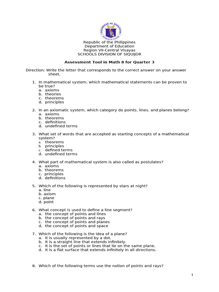 Math 8_Quarter 3-FINAL | PDF