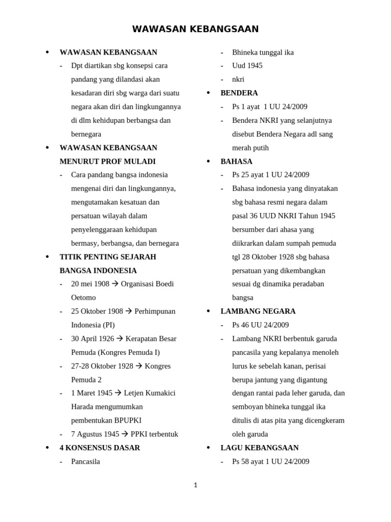 Wawasan Kebangsaan | PDF