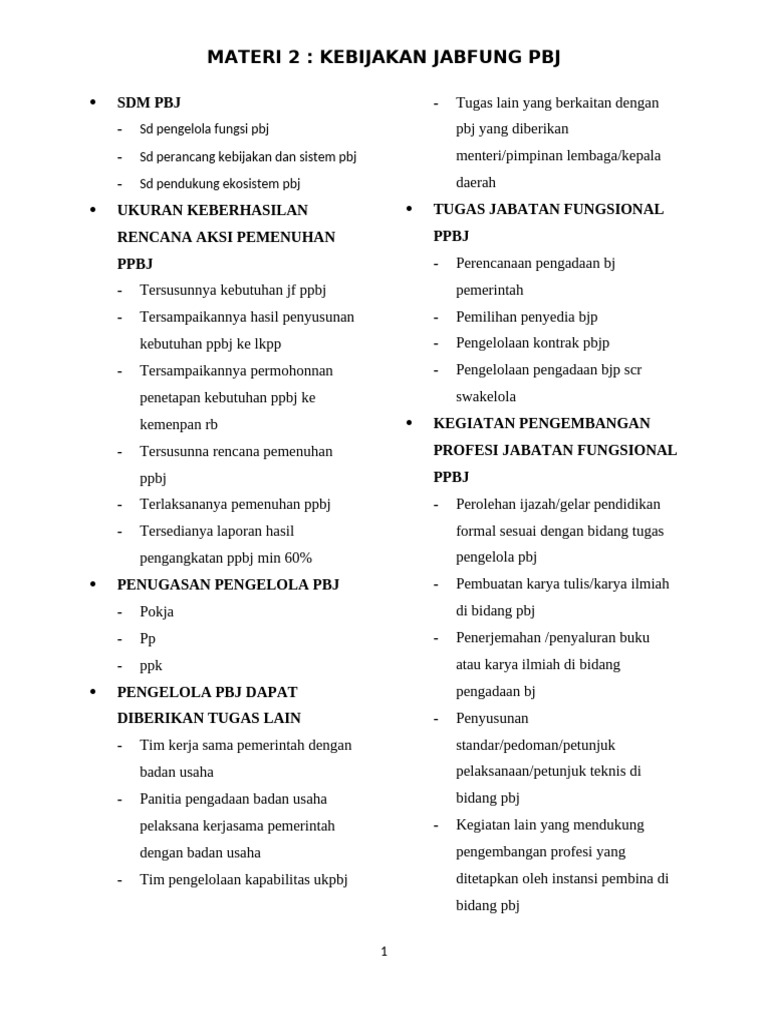 Materi 2. Kebijakan Fungsional PBJ | PDF