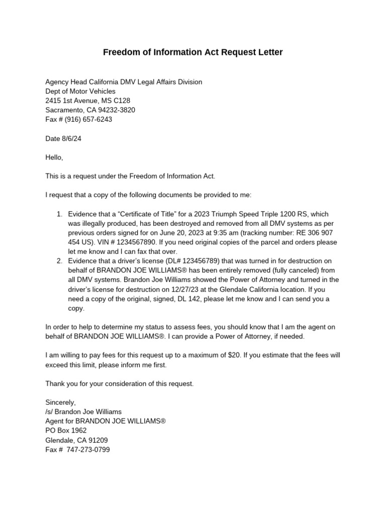 Editable FOIA Request Template | PDF