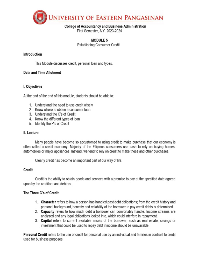 Module 5.1 Personal Finance | PDF