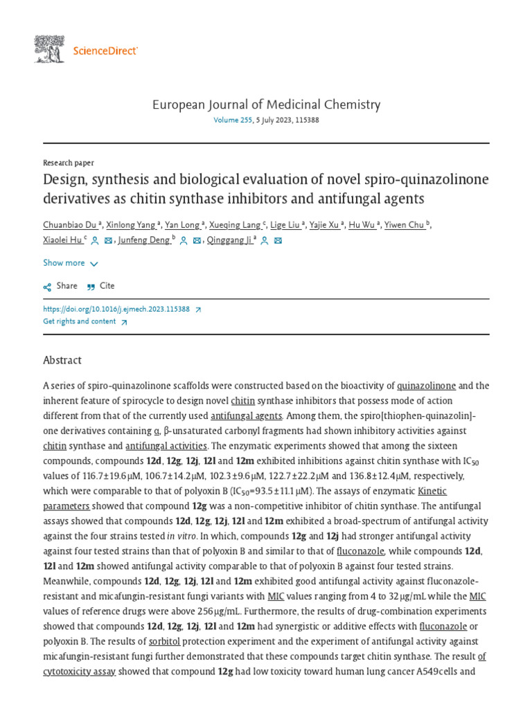 European Journal of Medicinal Chemistry | PDF | Medicinal Chemistry