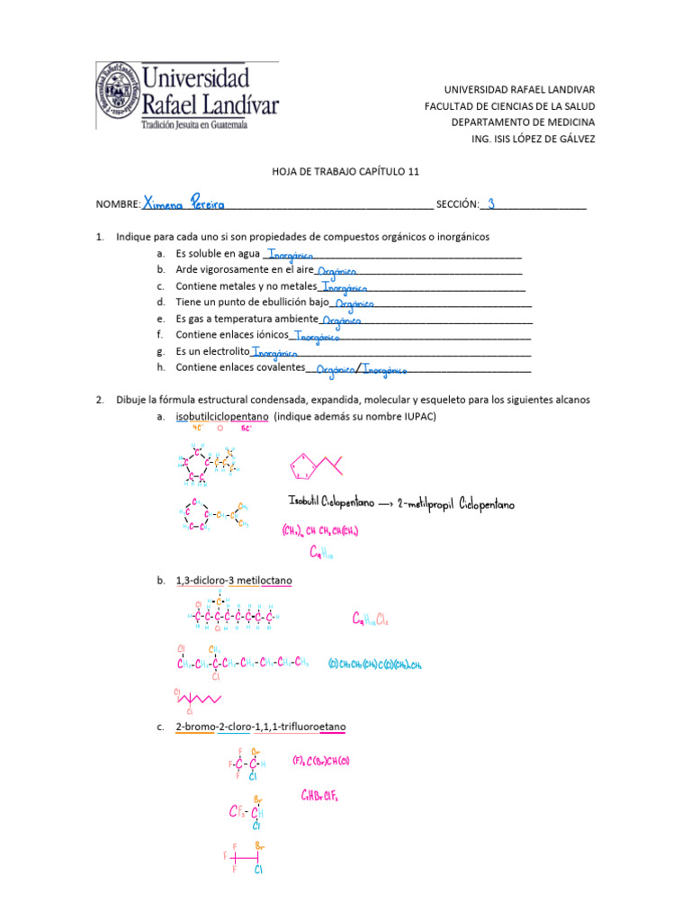Hoja Trabajo Cap 11 | PDF
