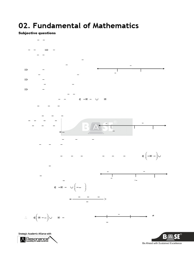 02 - Fundamentals of Mathematics (Q + Soln) | PDF | Mathematical Relations | Applied Mathematics