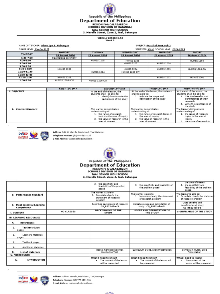 DLL PR2 Week 5 | PDF