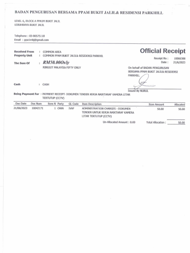 BQ CCTV PPAM BUKIT JALIL | PDF