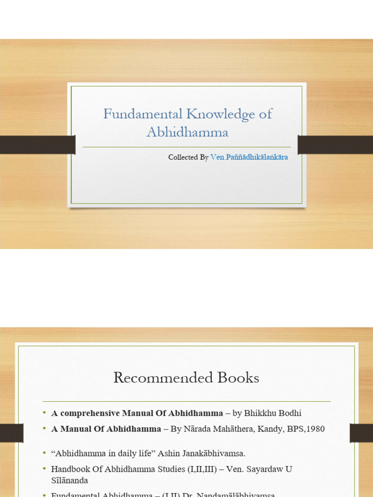 Lesson 1-Introduction To Abhidhamma | PDF