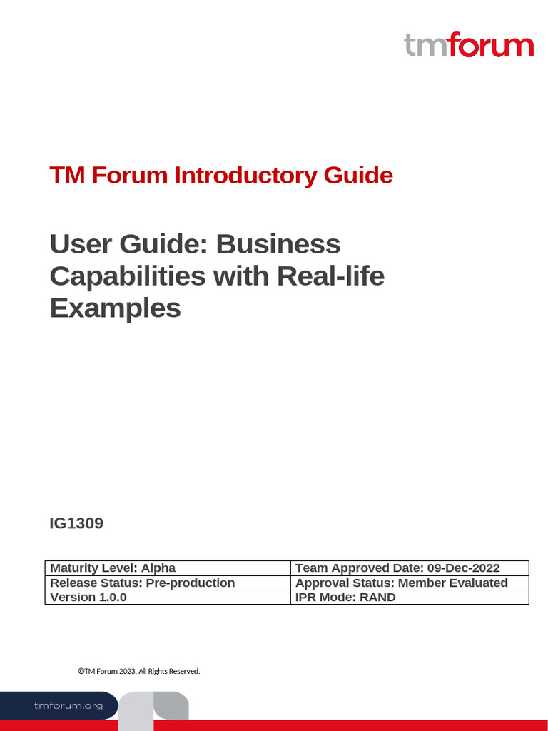 IG1309_User_Guide_Business_Capabilities_with_Real_life_Examples_v1.0 | PDF