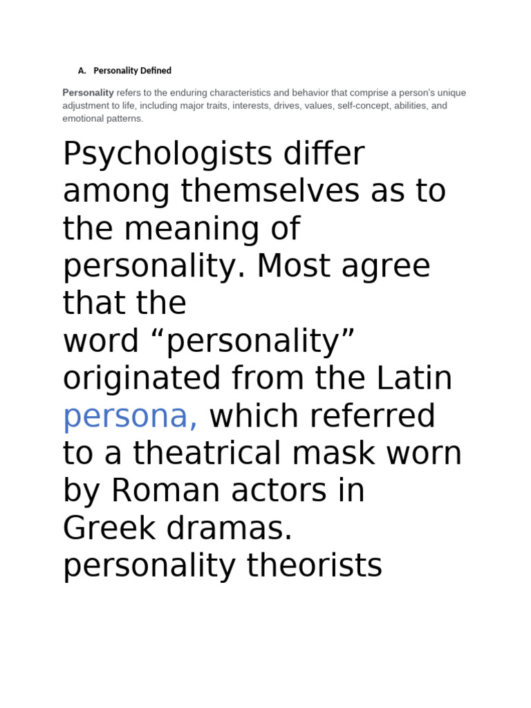 Personality Defined | PDF